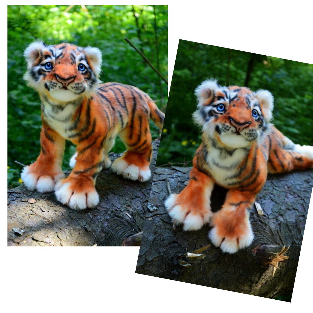SEW PATTERN Tiger-Collectible Toy-Posing Toy-Tiger Cub Toy - Inspire Uplift