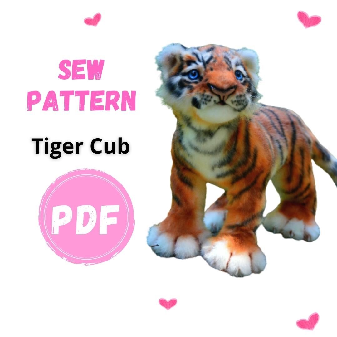 SEW PATTERN Tiger-Collectible Toy-Posing Toy-Tiger Cub Toy - Inspire Uplift