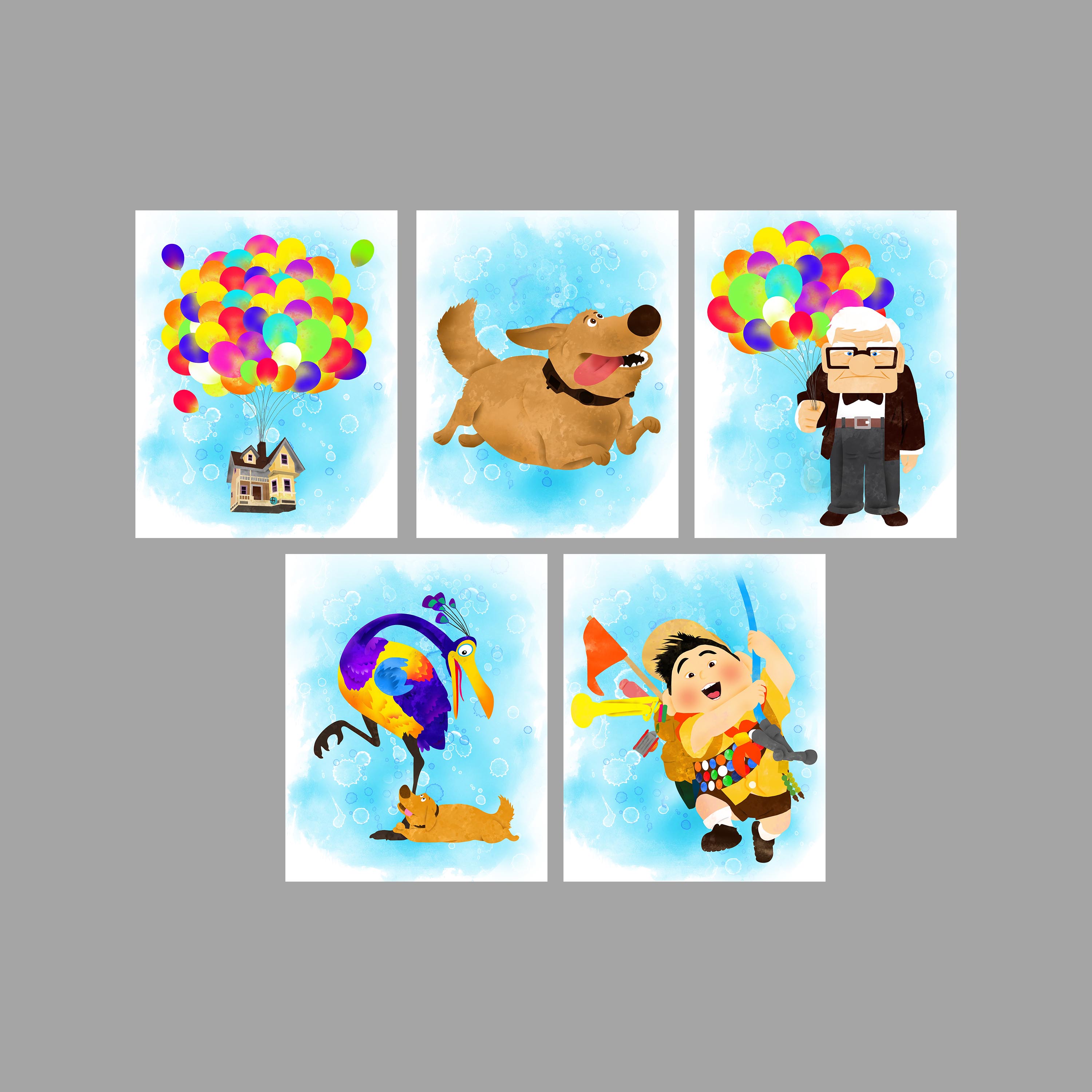 Up Disney Set Art Print Digital Files decor nursery room - Inspire Uplift