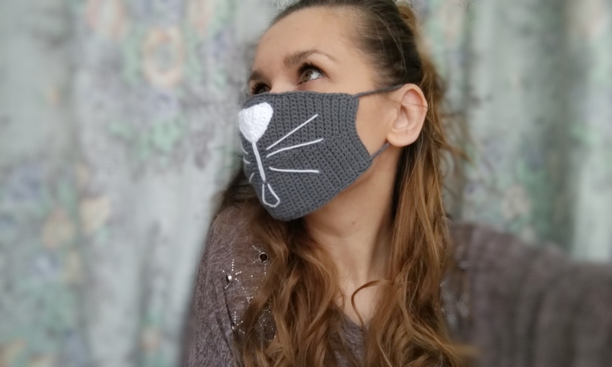 Crochet Pattern Decorative Face Mask Cat - Inspire Uplift