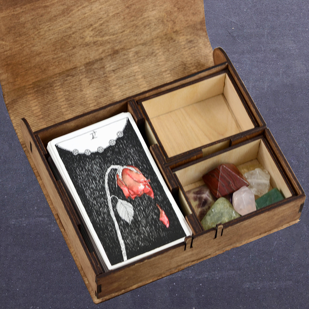 HANDMADE Wooden box for tarot card and crystal Crystal stora - Inspire ...