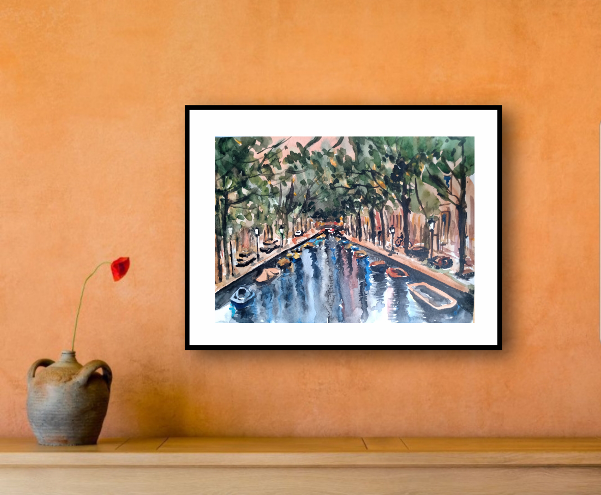 Amsterdam painting, Original art, watercolor art, Netherland - Inspire ...