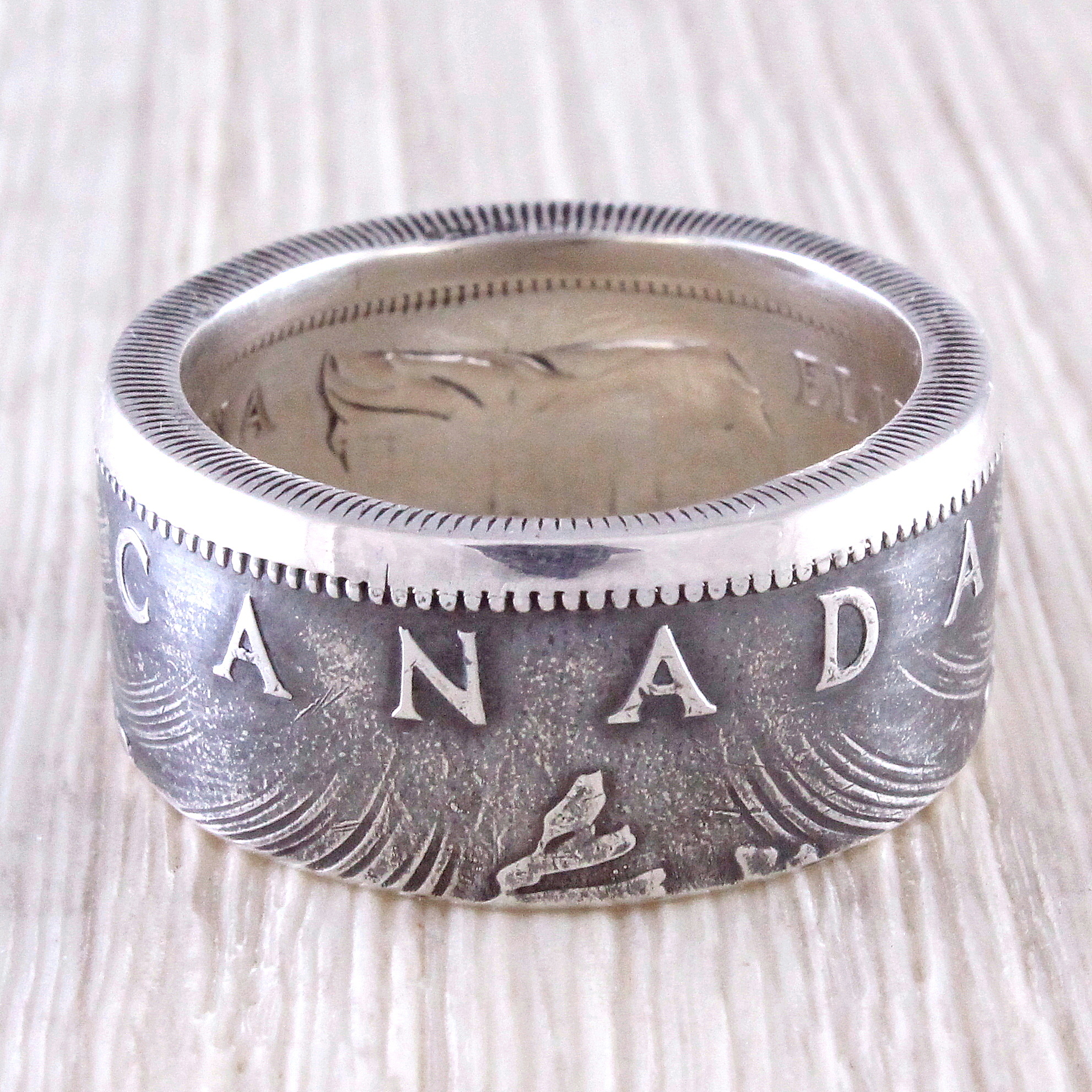 Silver Coin Ring (Canada) Indian Boat | Inspire Uplift
