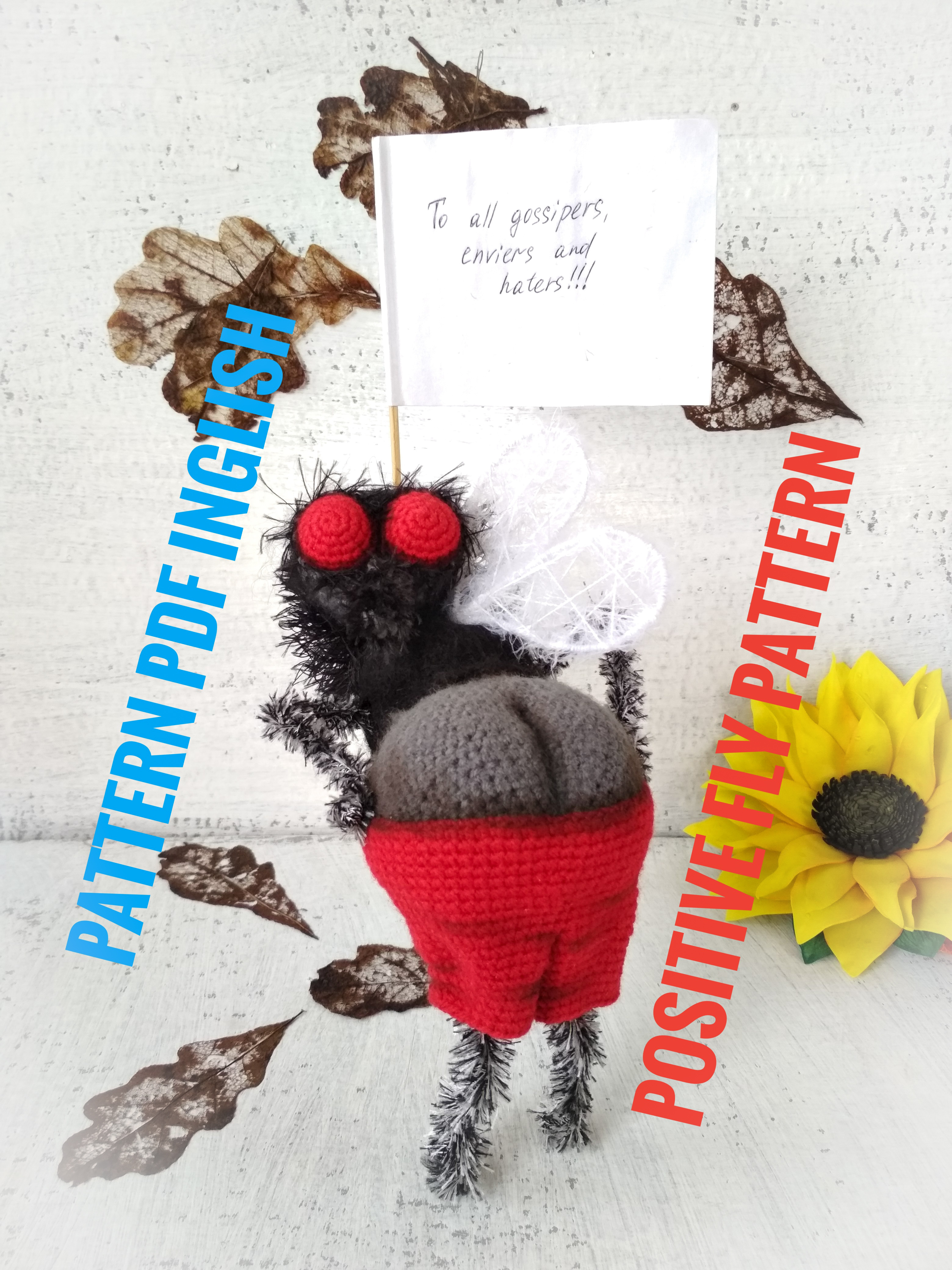 Crochet PATTERN insect fly toy. Fly plush toy PDF. Handmade - Inspire ...
