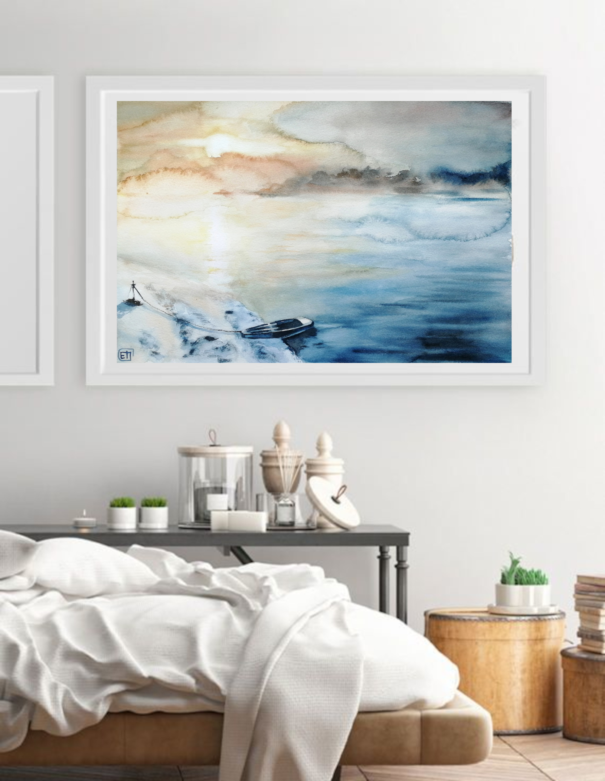 Sunset Painting, Original Art, Neutral Abstract Art, Landsca - Inspire ...