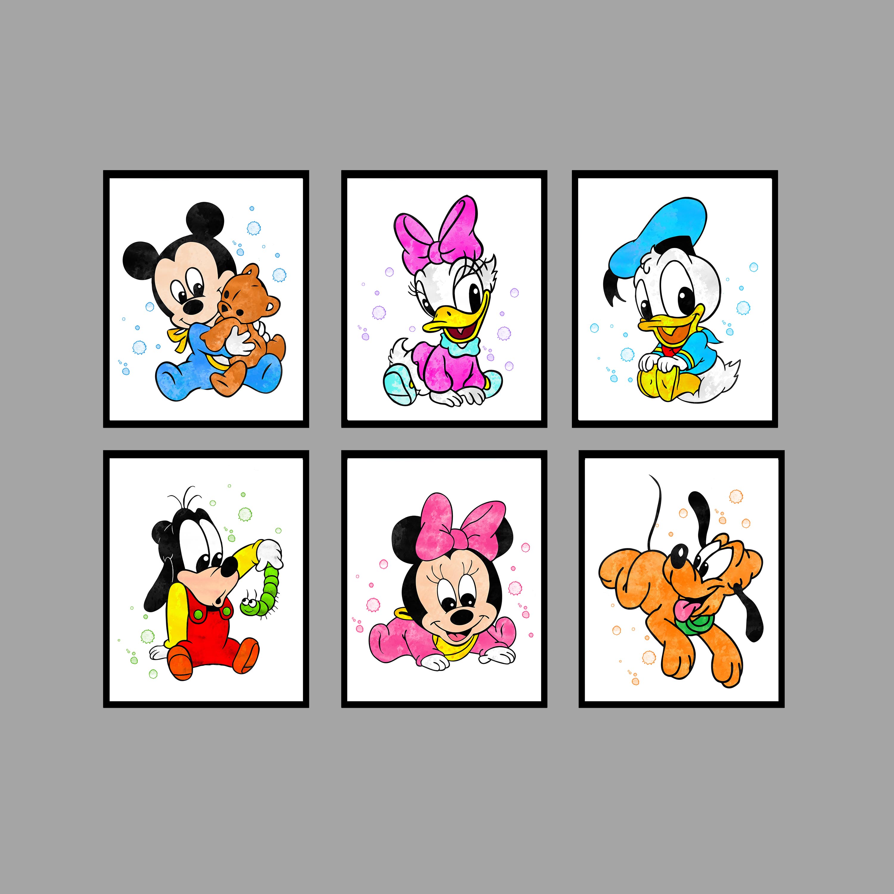 Donald Duck, Mickey Mouse Disney Set Art Print Digital Files | Inspire ...