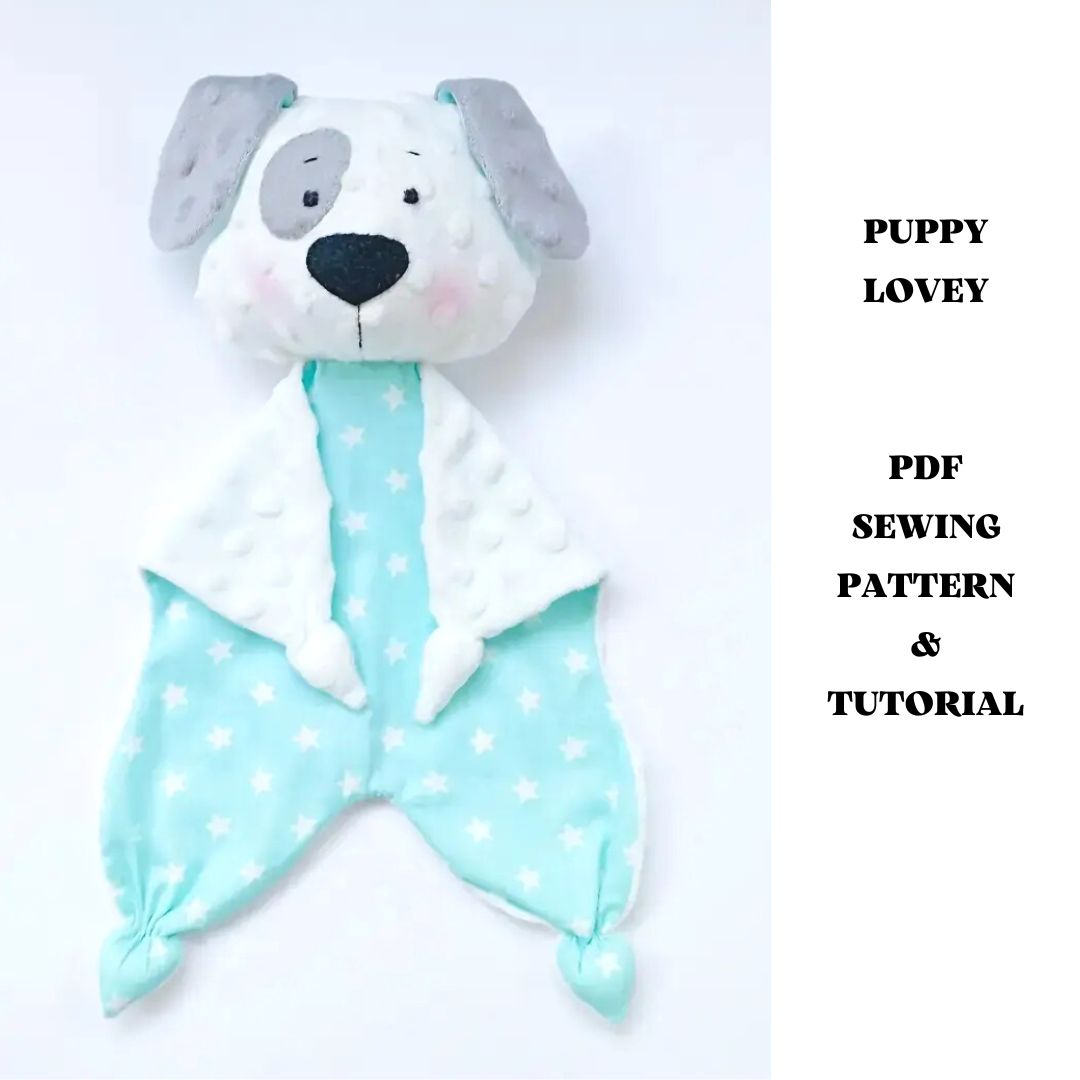 PDF sewing pattern Puppy lovey, Baby comforter, Digital Down | Inspire ...