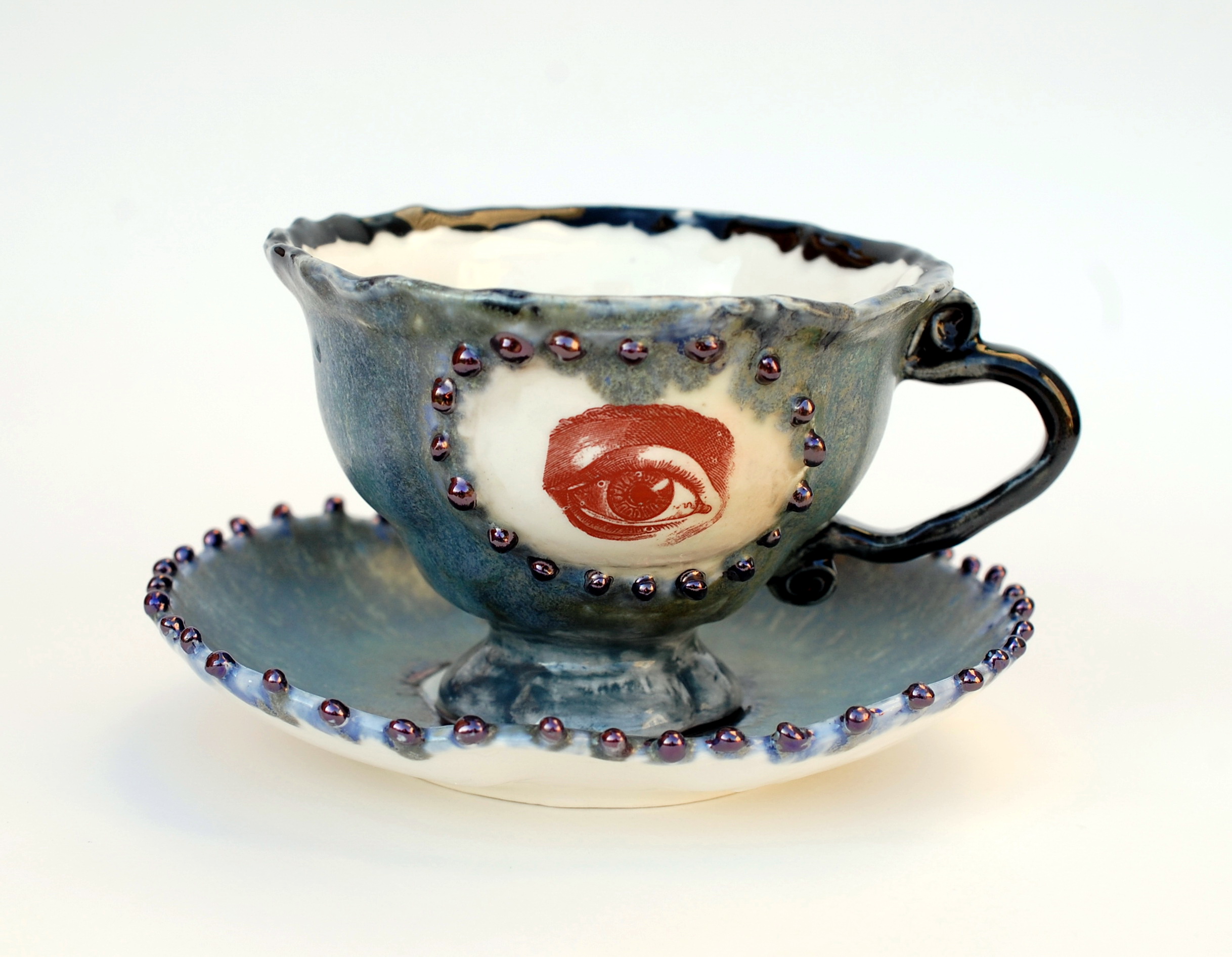 Beautiful handmade tea set Eye Cup and saucer set Fancy Tea | Inspire ...