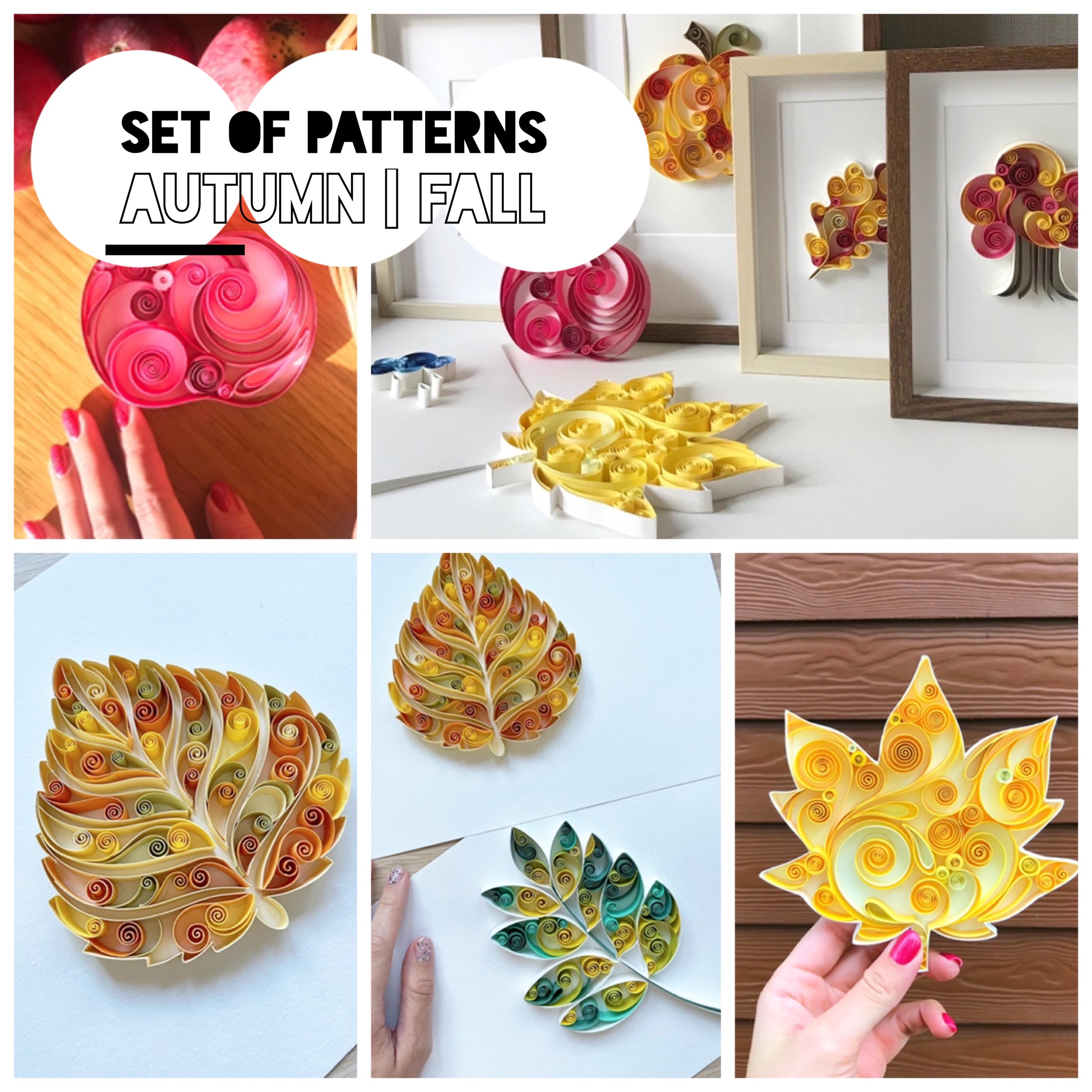 Autumn set of patterns | Templates to make Fall cards in Qui - Inspire ...
