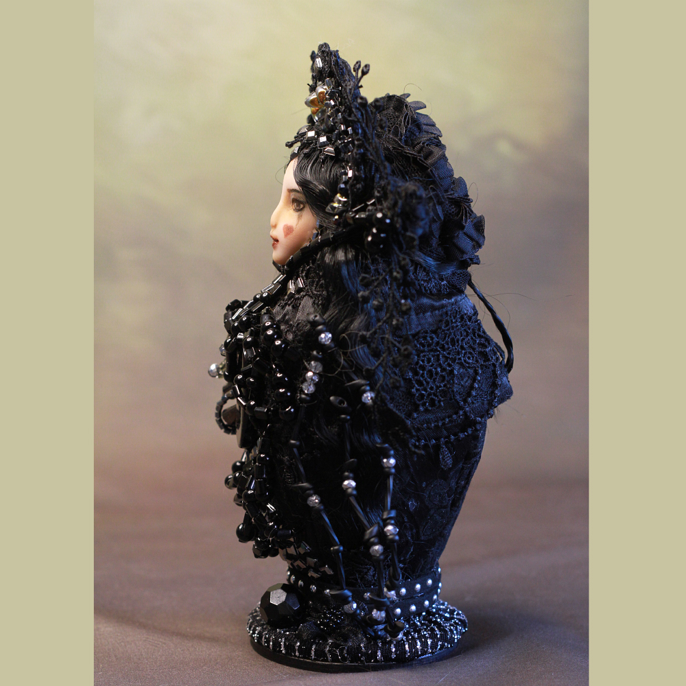 Gothic Matryoshka Doll, OOAK decorated art doll, dark stuffe - Inspire ...