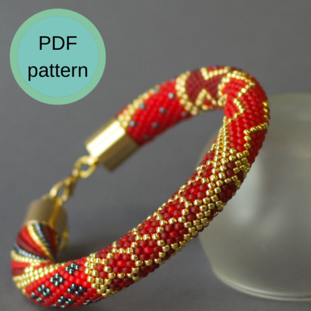 PDF pattern for bead crochet bracelet, seed beads jewelry pd | Inspire ...