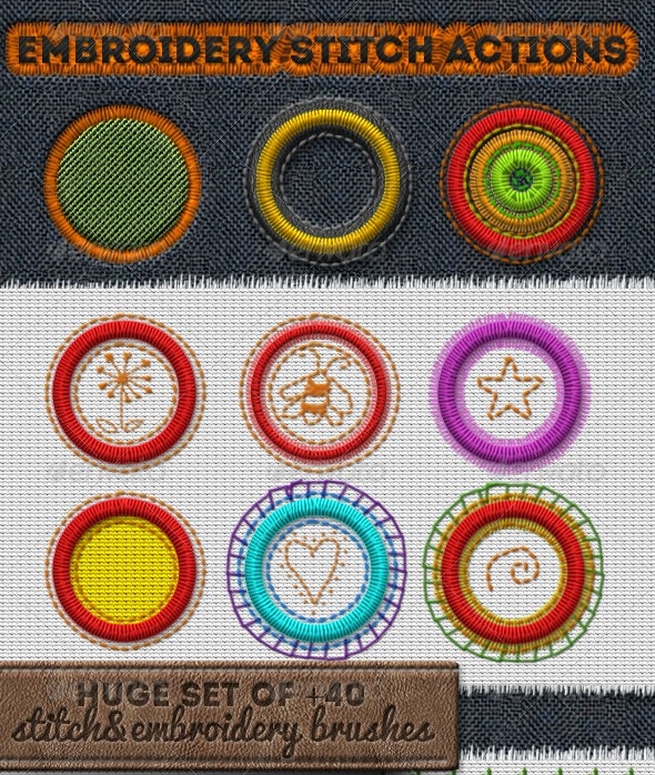 Embroidery Photoshop Actions Pack \ Embroidery and Stitching - Inspire ...