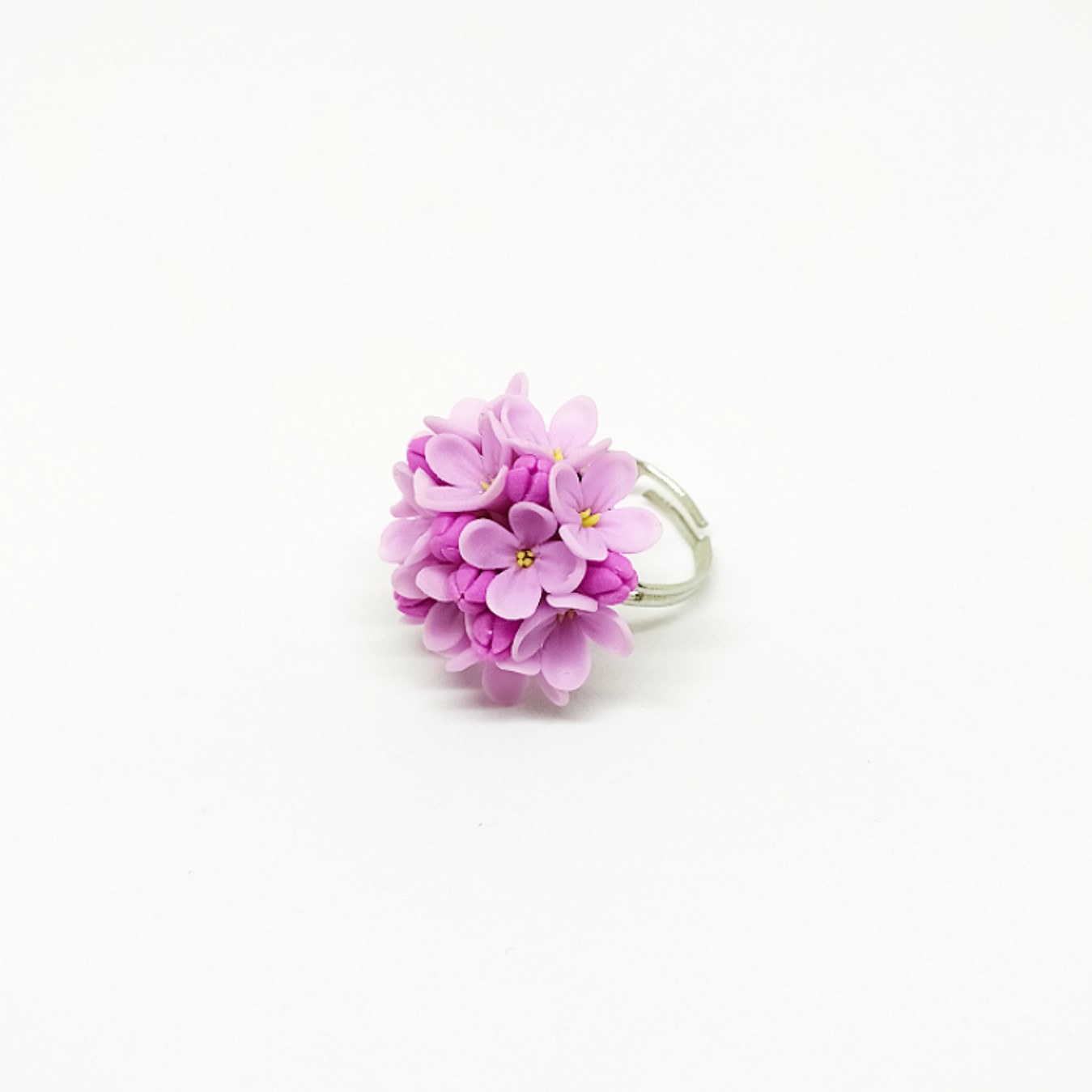 Lilac flower ring, Handmade - Inspire Uplift