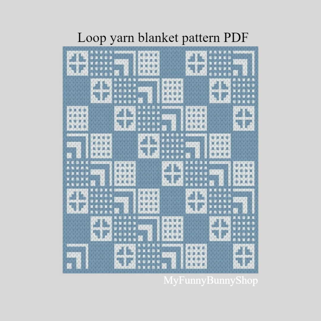 Loop yarn Patchwork style blanket pattern PDF | Inspire Uplift