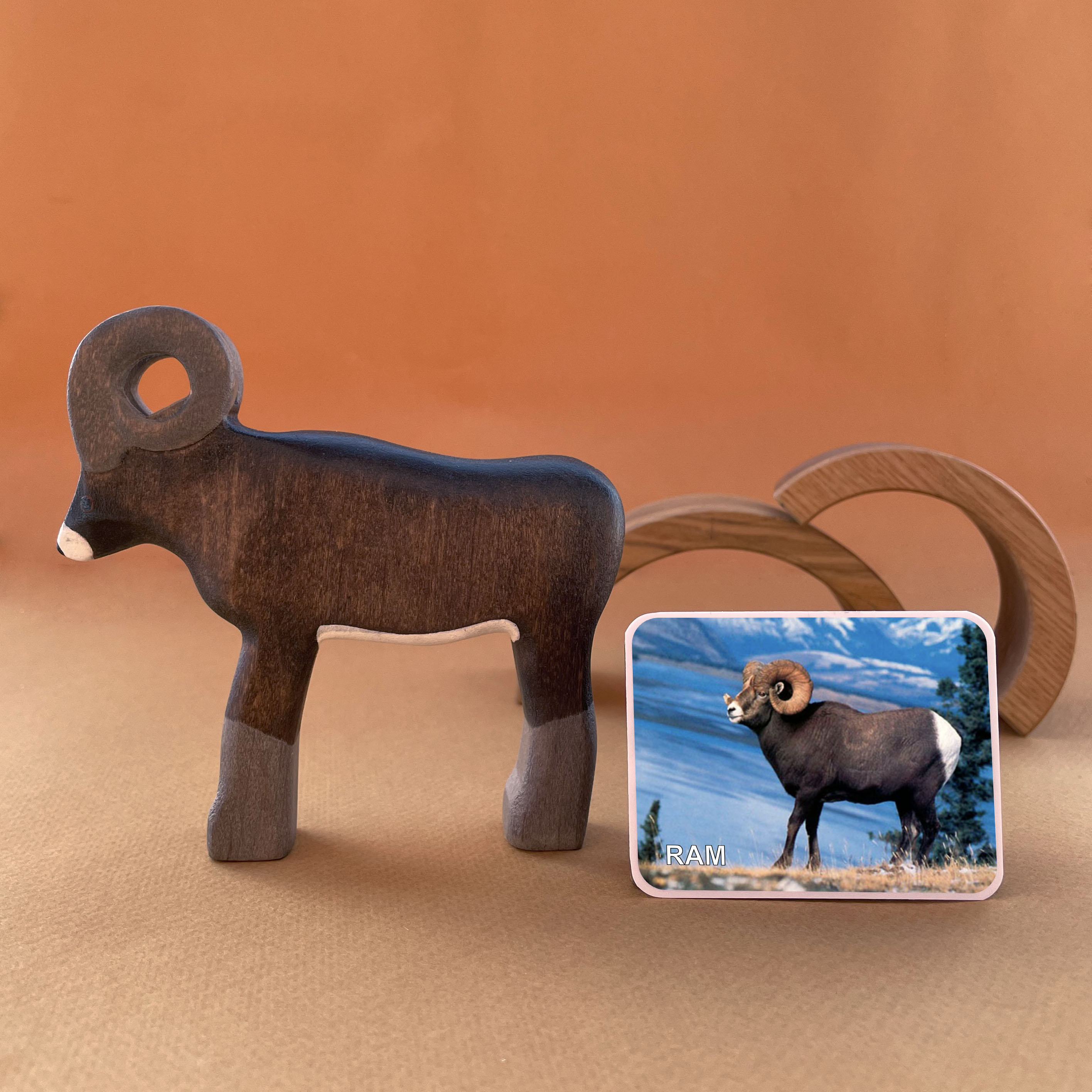 Wooden ram figurine - Ram toy - Wooden animals - Wooden toys - Inspire ...
