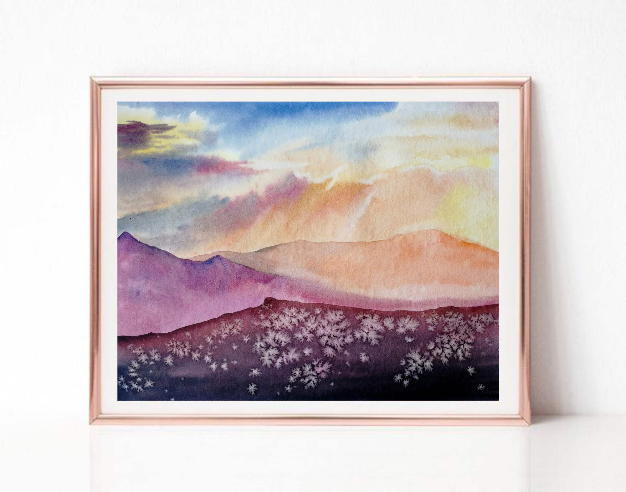 Sunset Art Abstract Art, Landscape Watercolor Painting, Orig | Inspire ...