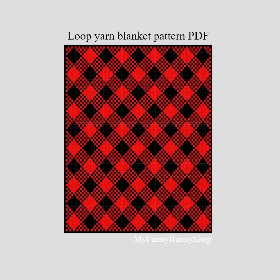 Loop yarn Buffalo plaid blanket pattern PDF | Inspire Uplift