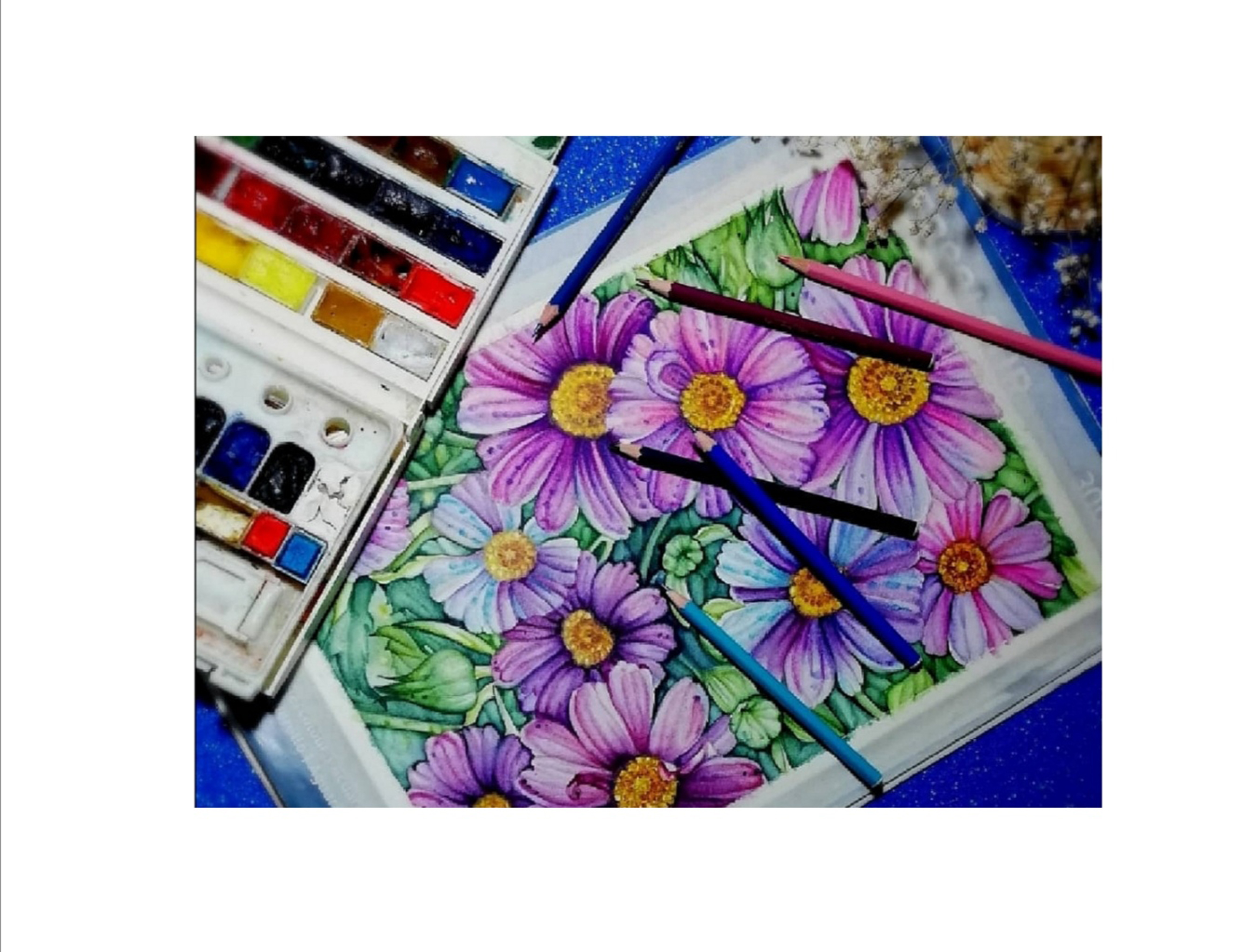 Colored Daisies Painting Original Watercolor Art Work Realis - Inspire ...