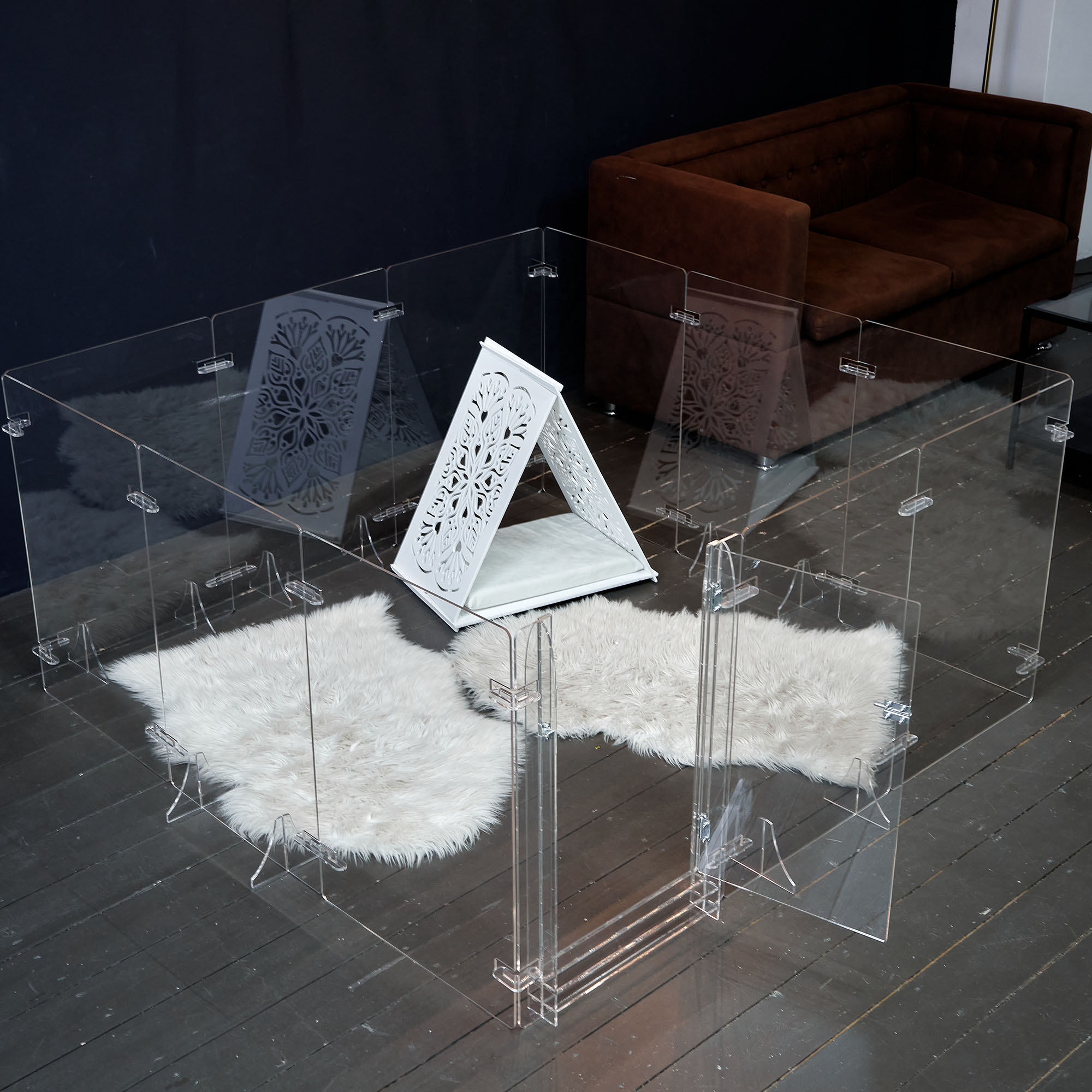 Clear dog playpen, acrylic pet pen, dog crate furniture, ple - Inspire ...