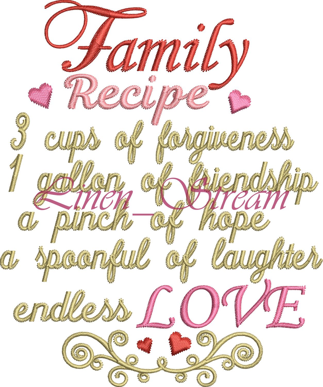 Family Recipe Machinembrdesign in 8 formats and 4 sizes - Inspire Uplift