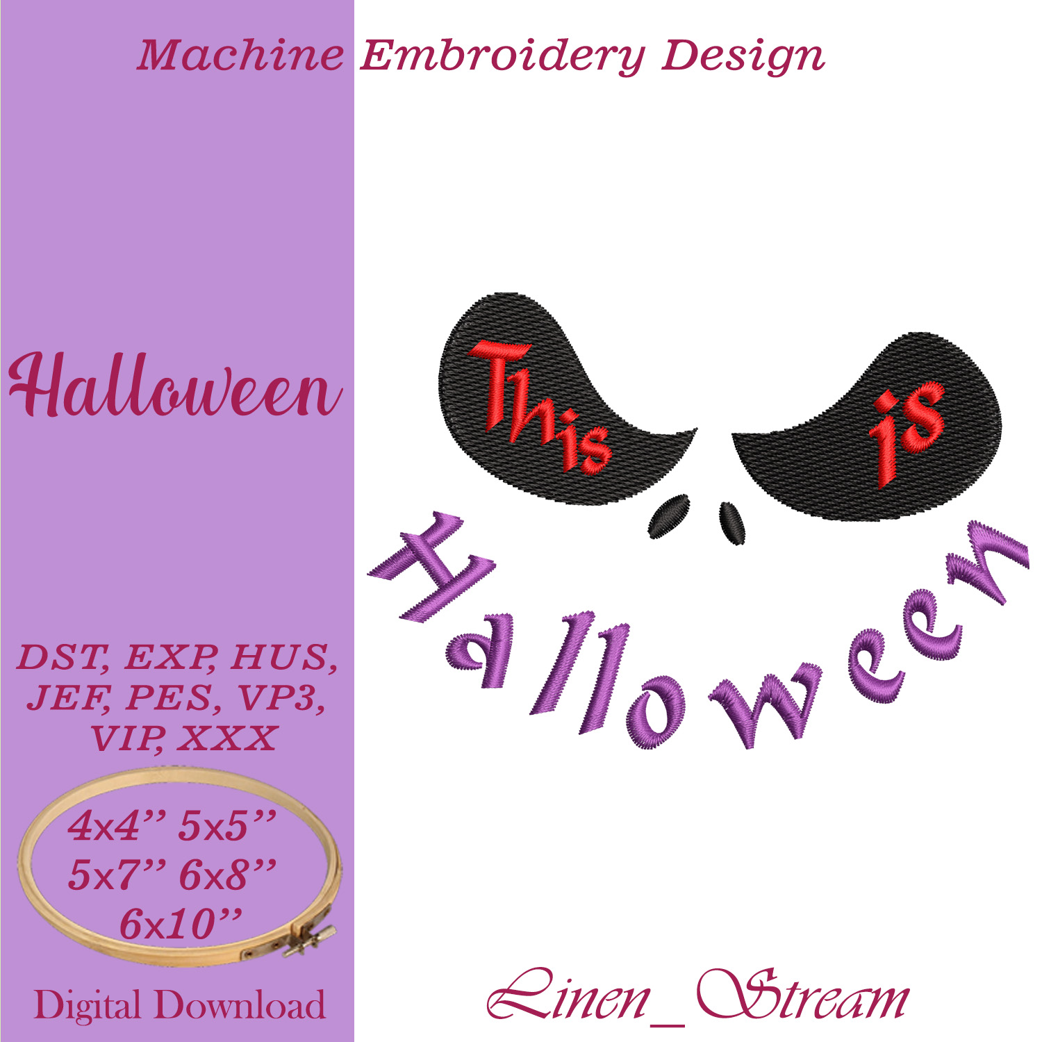 Halloween Machinembrdesign in 8 formats and 5 sizes - Inspire Uplift