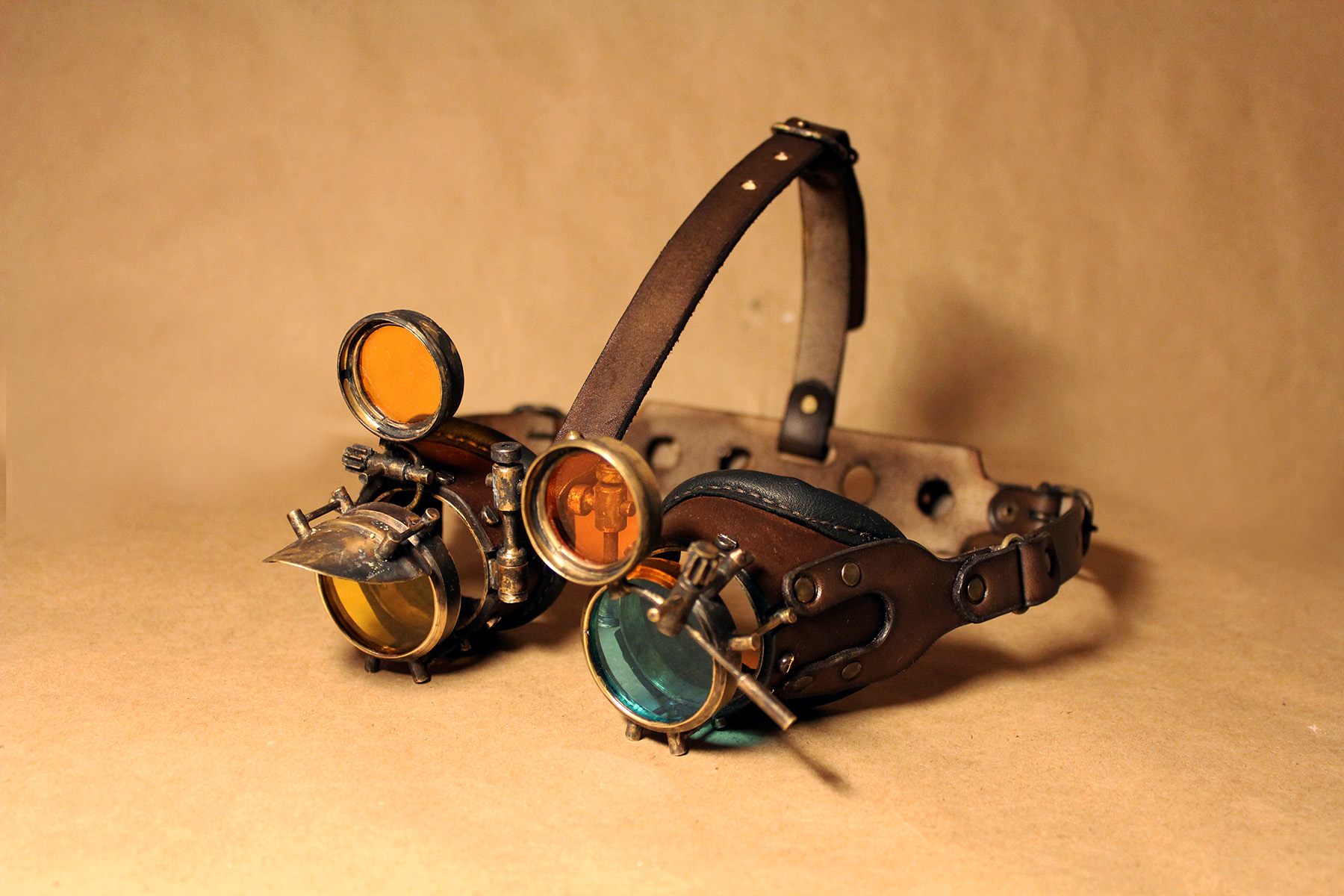 Steampunk goggles "Triple sun" - Inspire Uplift