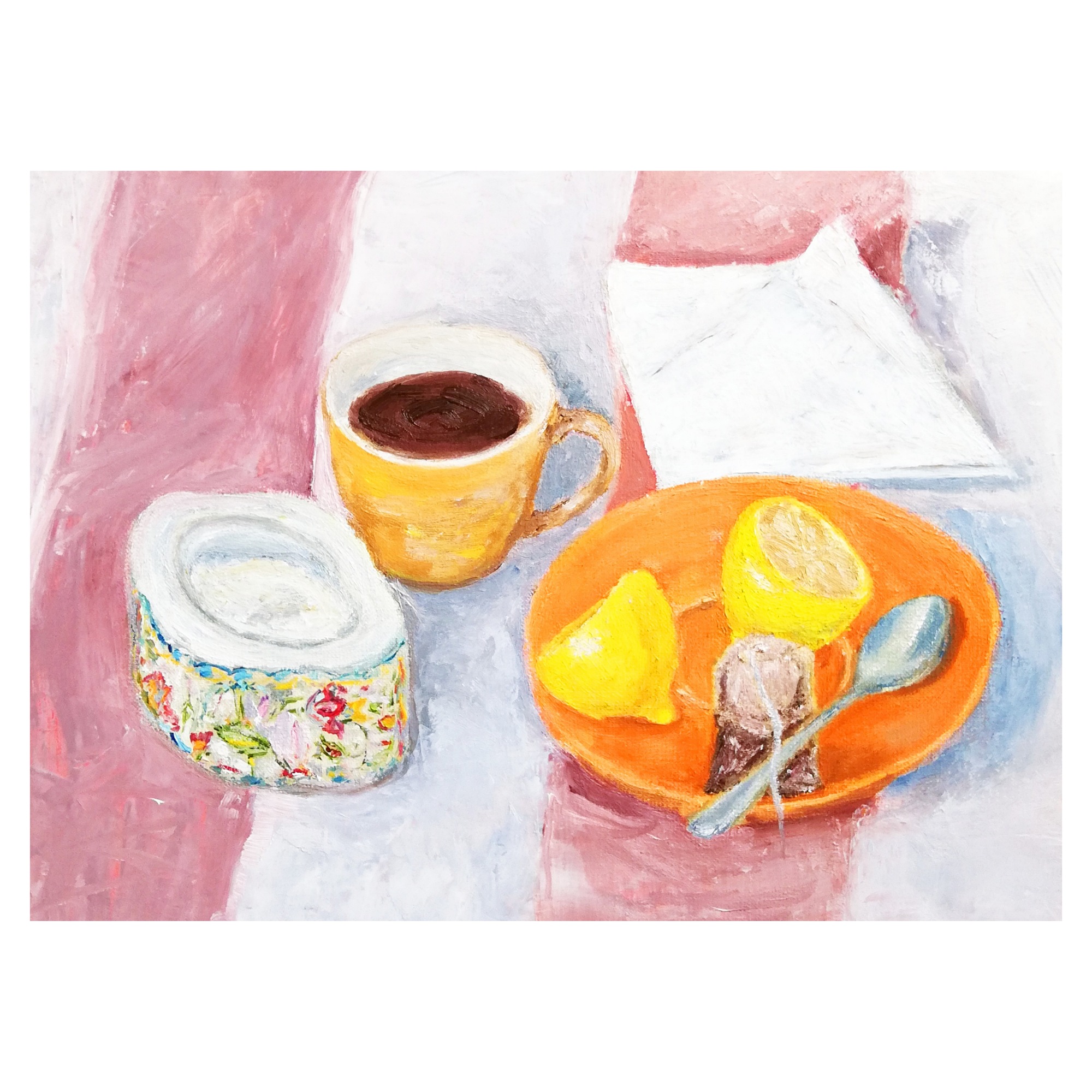 Tea Cup Painting Still Life Original Art Tea Time Painting F | Inspire ...