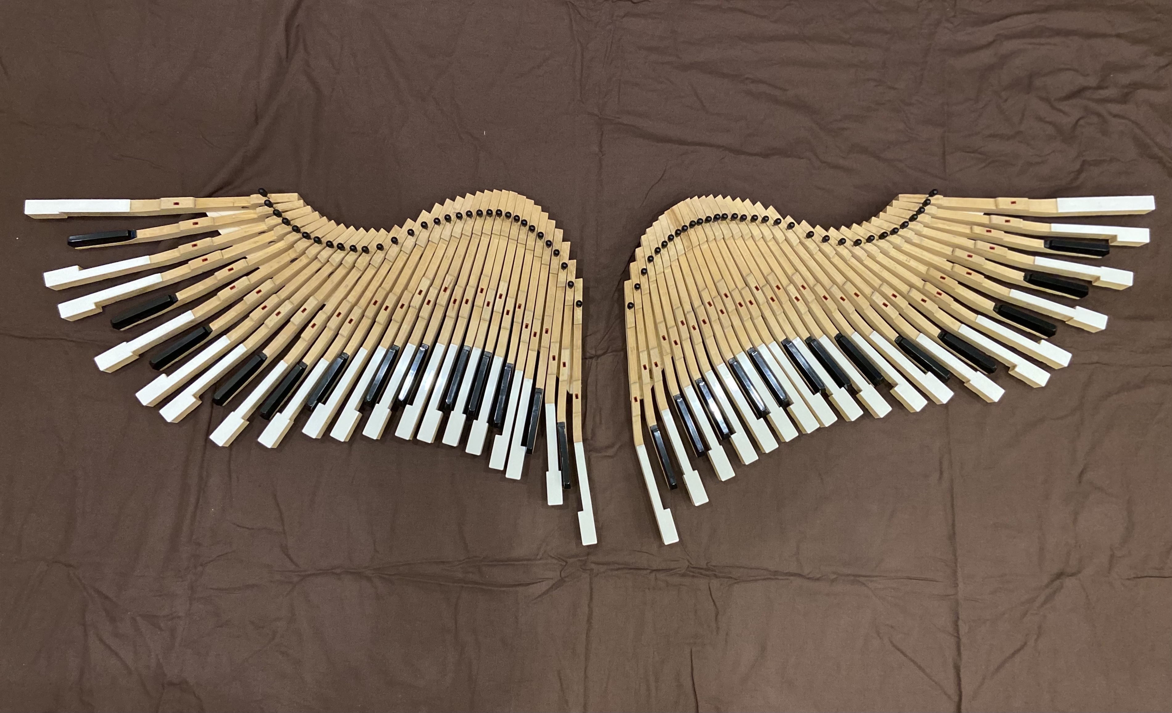 Angel Wings made from old piano keys on a hidden wooden base | Inspire ...