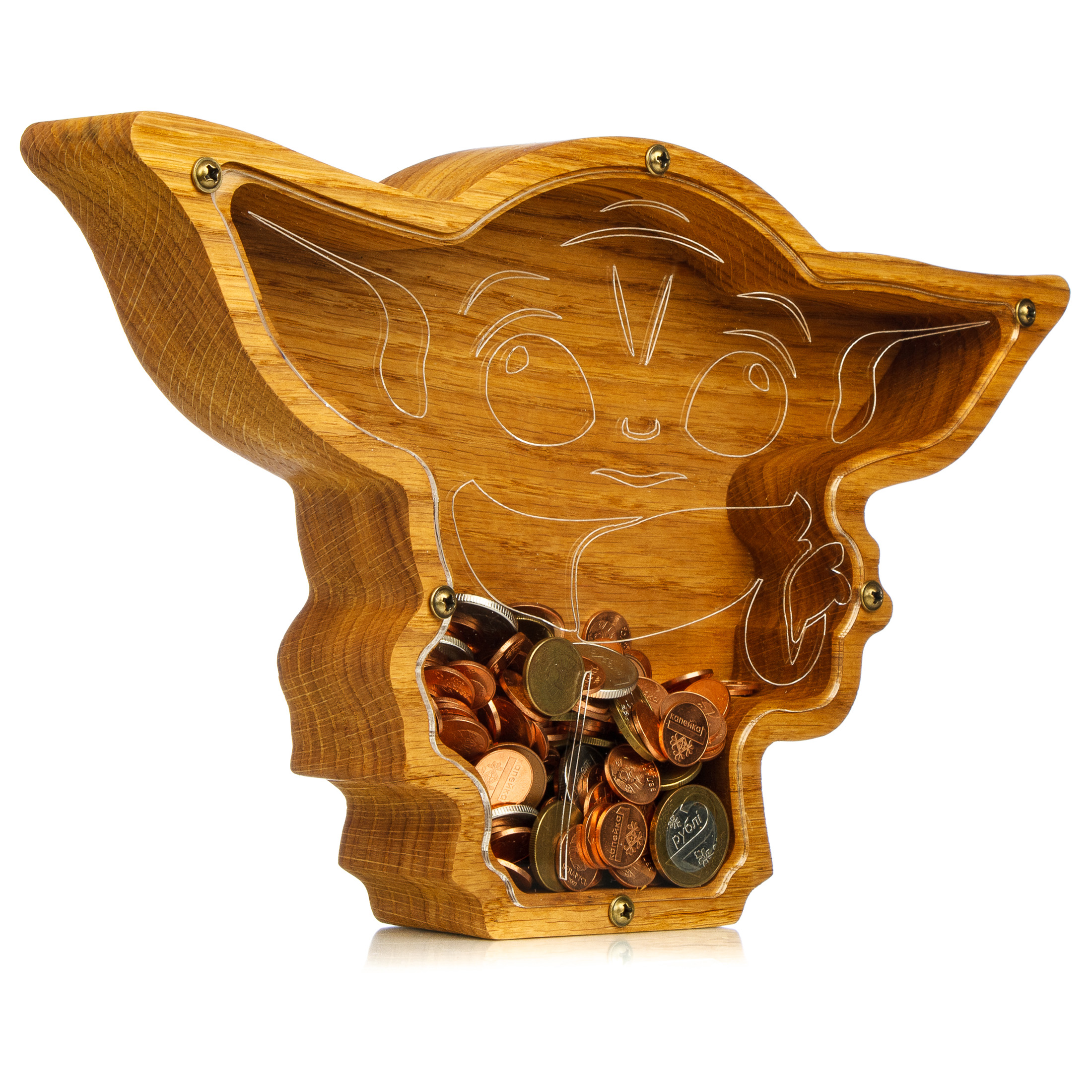 Wood piggy bank ALIEN Montessori star toy w big ears Unique - Inspire ...