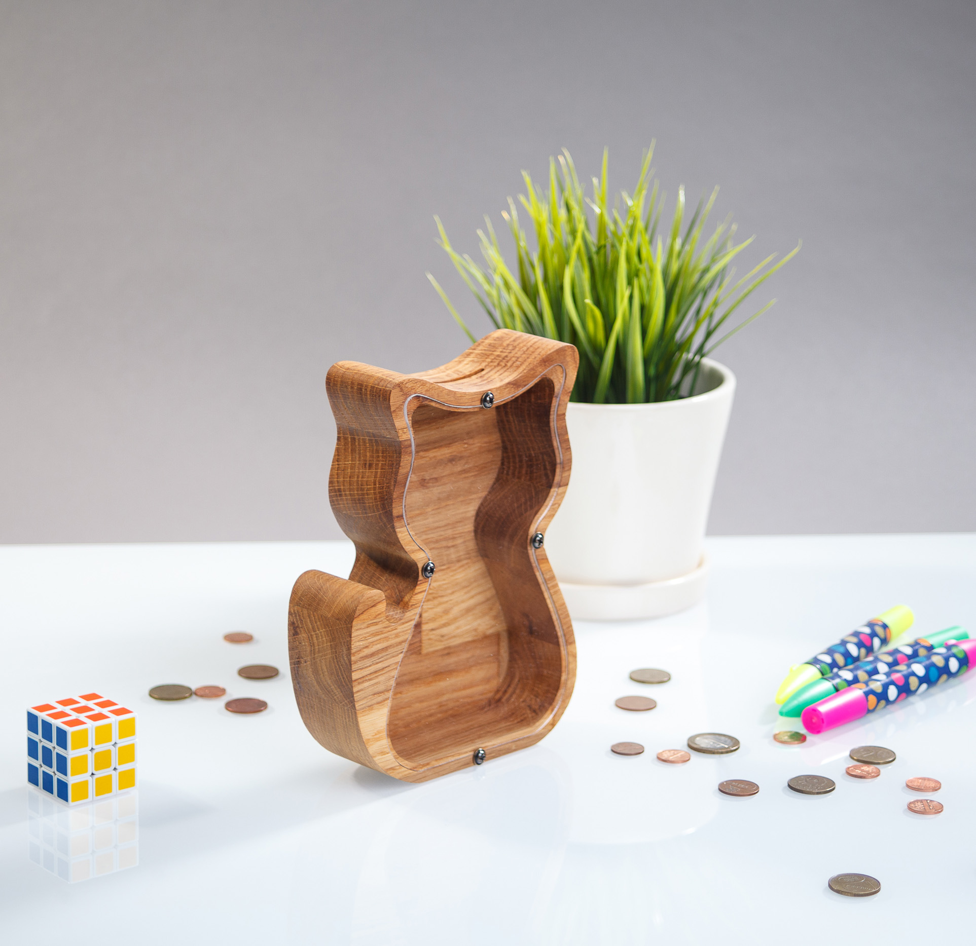 Wooden CAT piggy bank Kitten figurines Personalized cat dad - Inspire ...