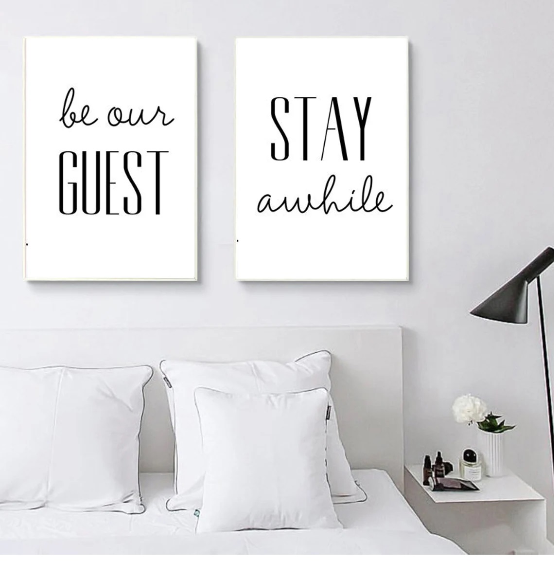 Be Our Guest Stay Awhile Print Guest Room Decor Typography P - Inspire ...