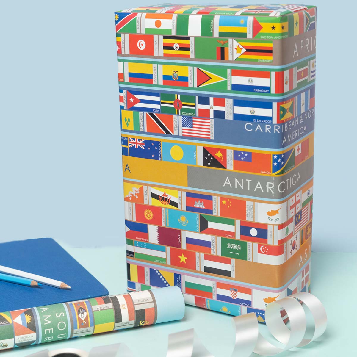 eVincE World Flag Wrapping Paper Pack of 10 Recyclable Sheet | Inspire ...