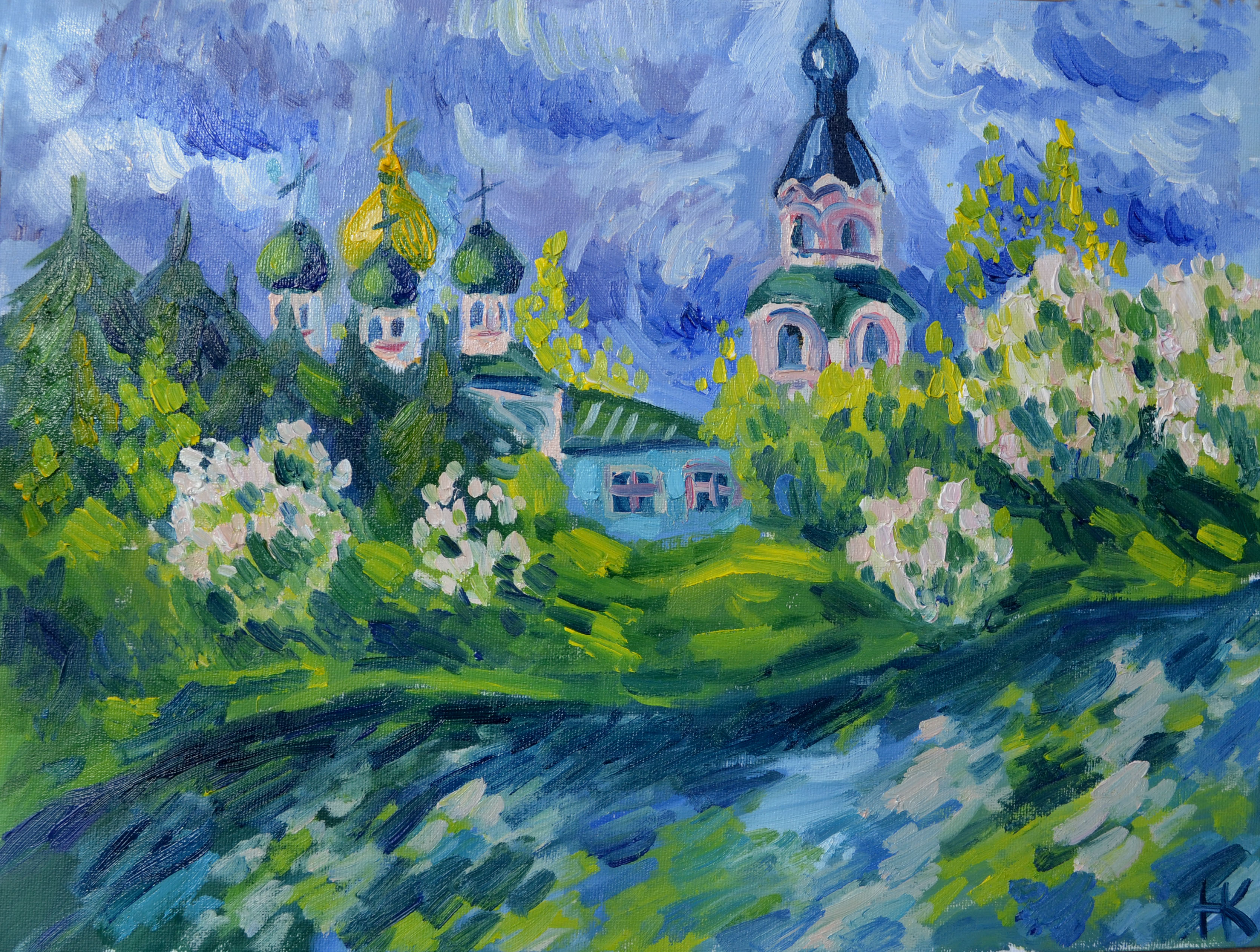 Landscape Painting, Nature Original Art, Wall Art, blooming - Inspire ...