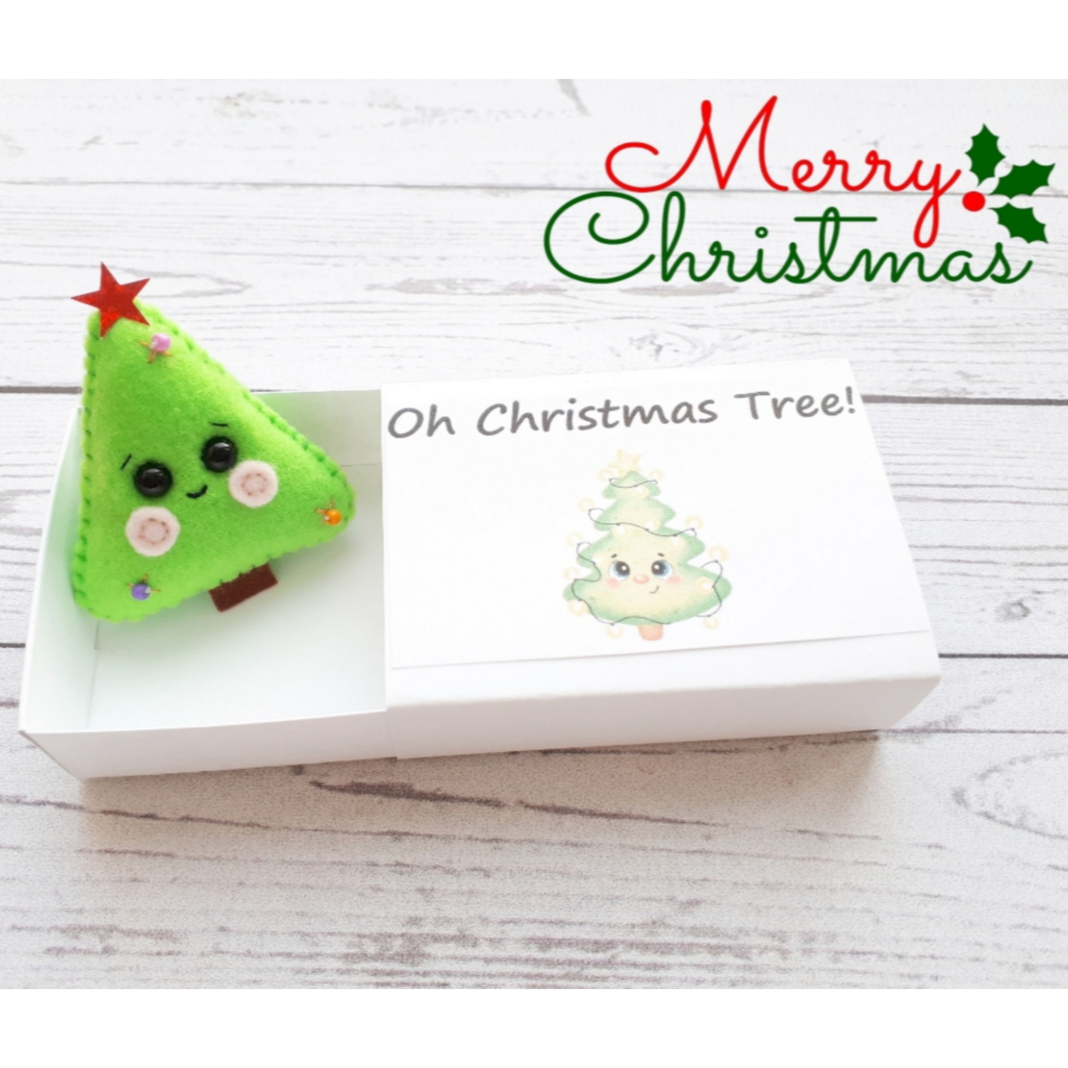 Mini felt Christmas tree, Pocket hug in a box, Funny Christm - Inspire ...