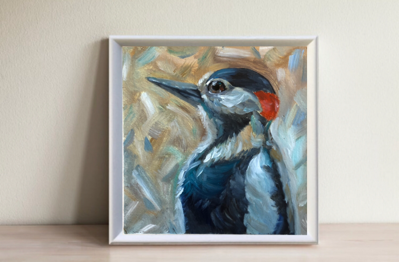 Forest bird original oil painting | Inspire Uplift