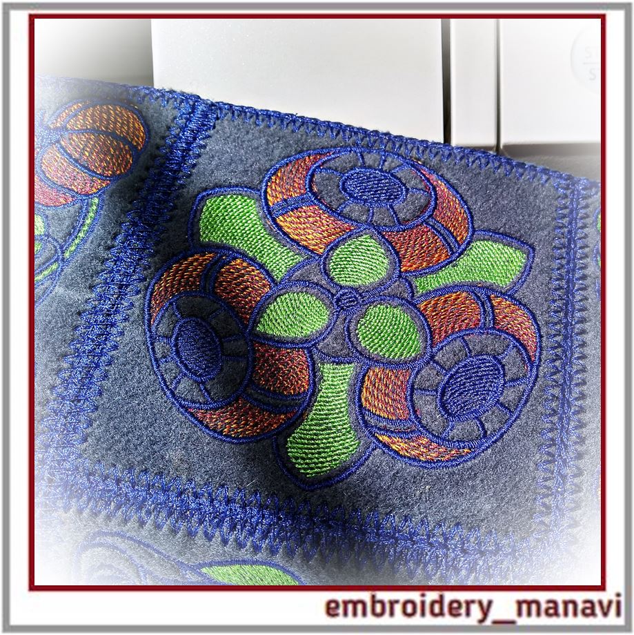 Set for patchwork with a flower. Machine Embroidery design. - Inspire ...