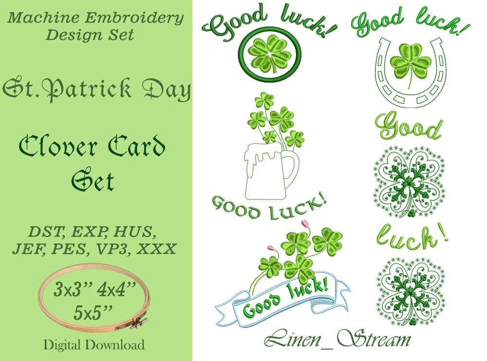 Clover Card Set 5 Machinembr design in 7 formats and 2 sizes | Inspire ...