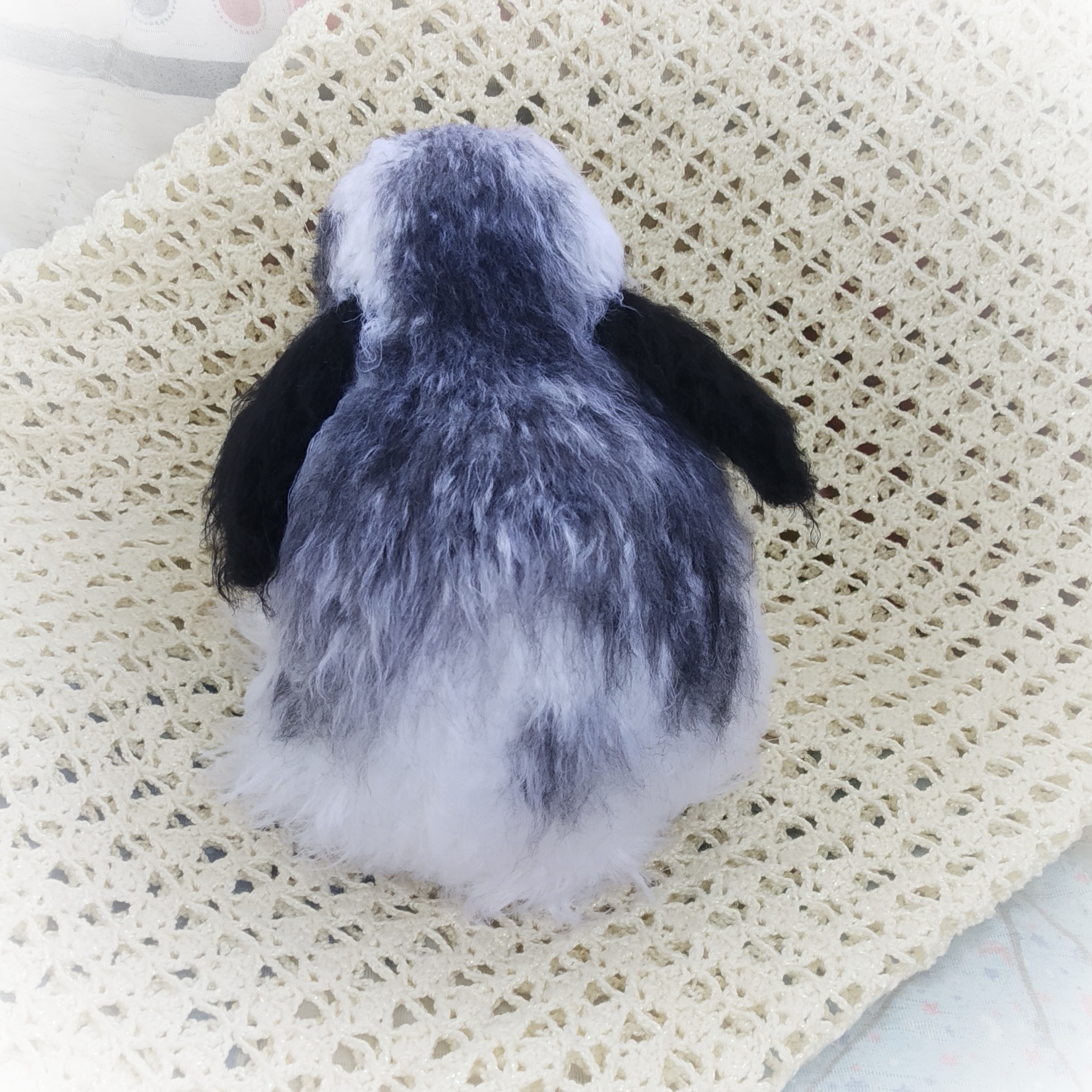 Realistic stuffed rabbit, black and white rabbit pet replica - Inspire ...