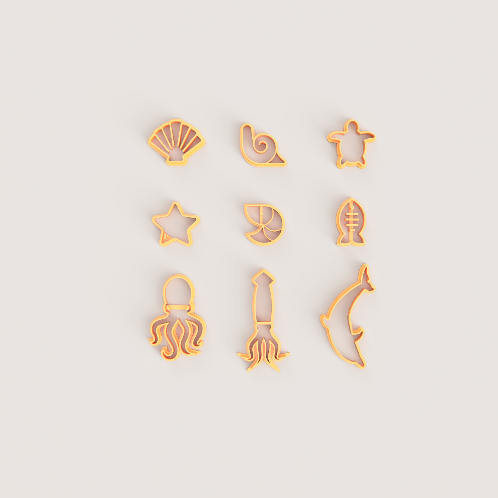 3D Model STL FILE SEA ANIMALS POLYMER CUTTER | Inspire Uplift