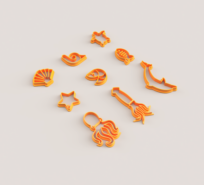 3D Model STL FILE SEA ANIMALS POLYMER CUTTER - Inspire Uplift