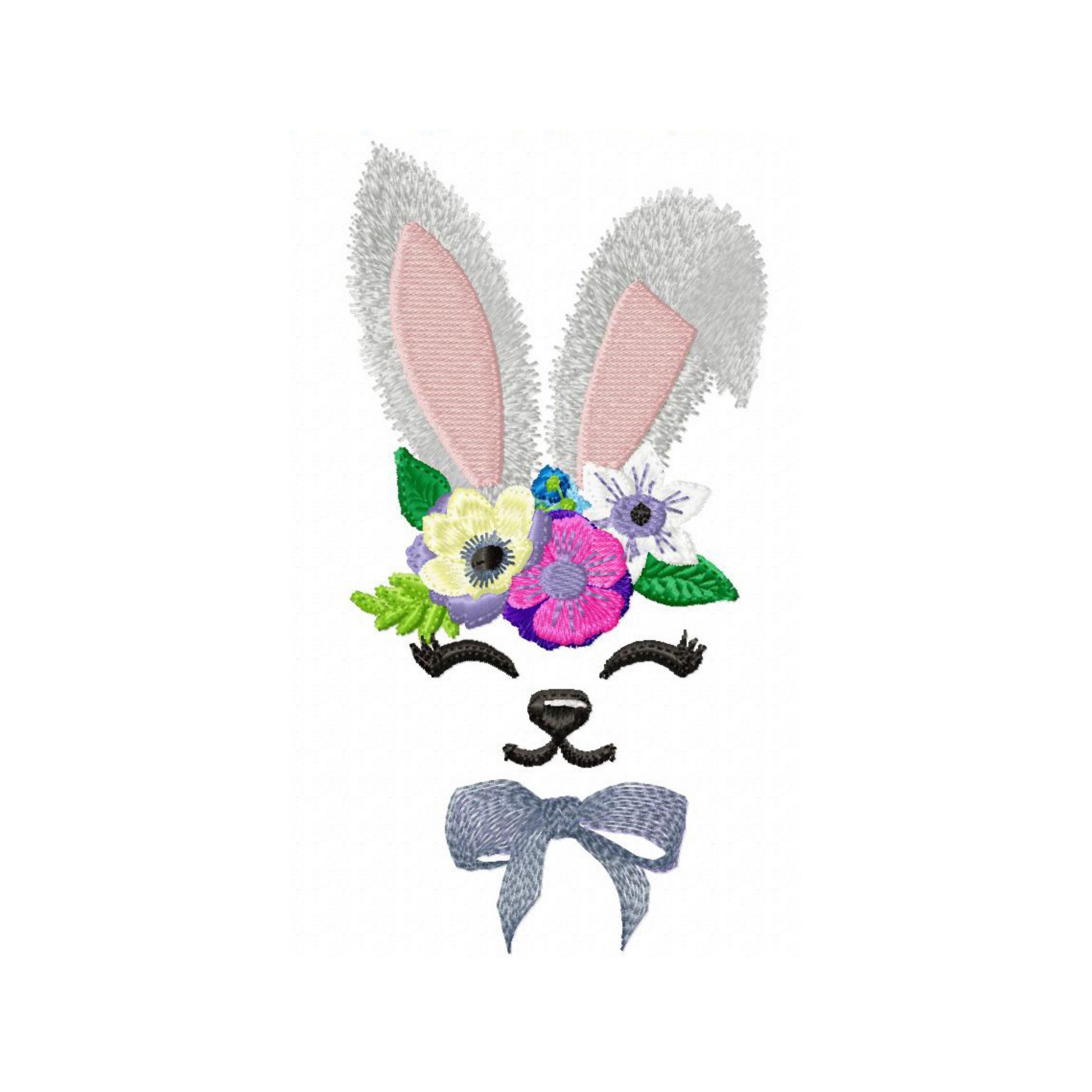 Hare. Machine embroidery design. Rabbit with flowers and a b | Inspire ...