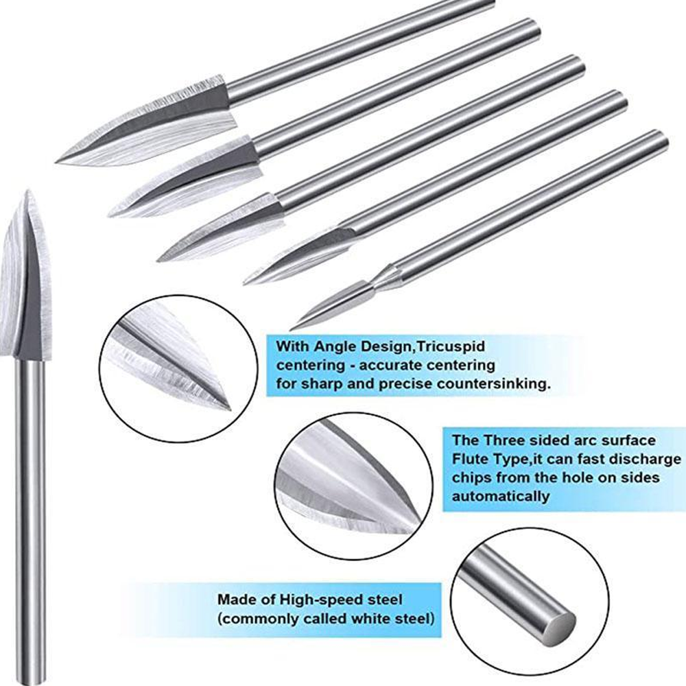 4Pcs Wood Carving Engraving Drill Bit Set - Inspire Uplift