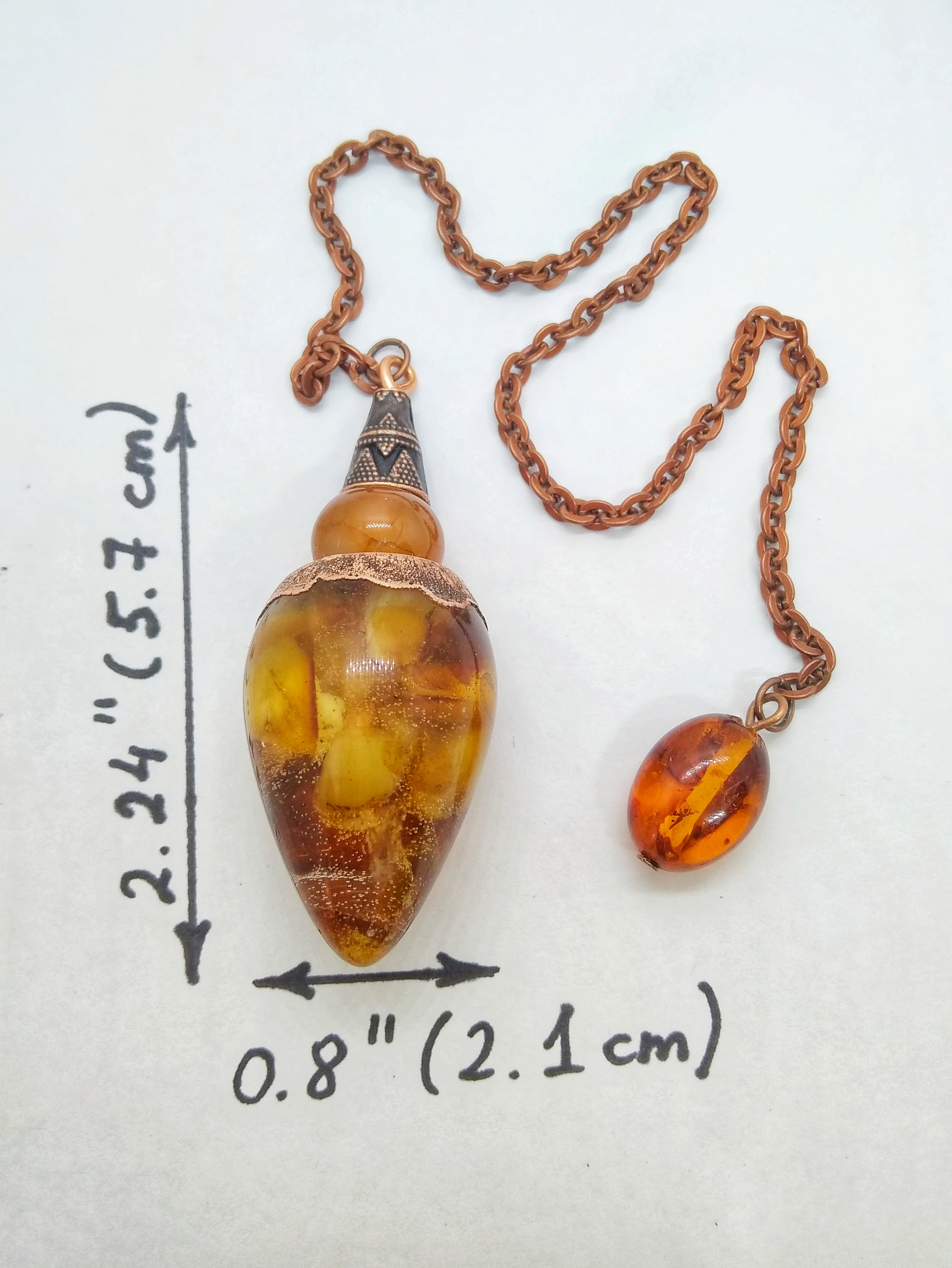 Amber pendulum necklace Amber jewelry Divination dowsing too - Inspire ...