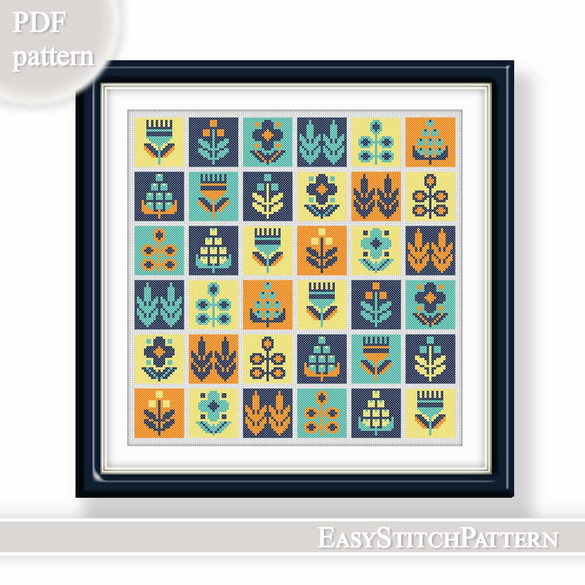 Geometric cross stitch pattern. Flowers cross stitch pattern | Inspire ...