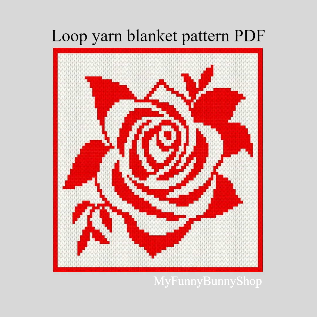 Loop yarn Rose Flower blanket pattern PDF | Inspire Uplift