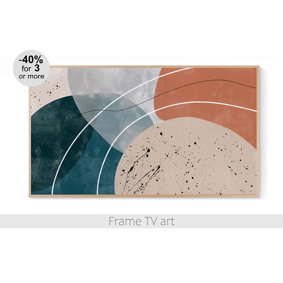Samsung Frame Tv Art | 4K Abstract Black And Gold Flower Leaves Art For ...