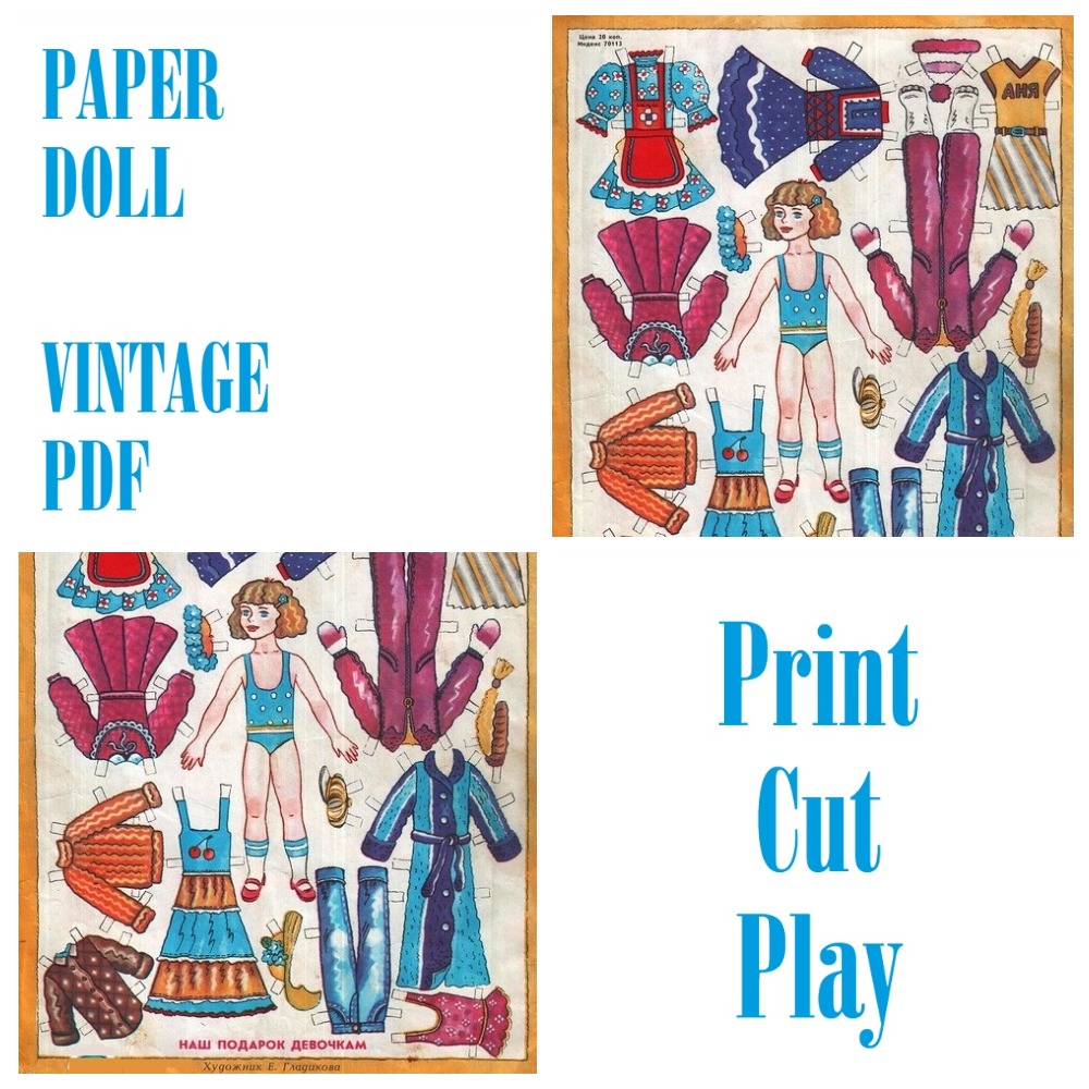 Digital | Vintage Paper Doll | Printable - Print - Cut - Pla - Inspire ...