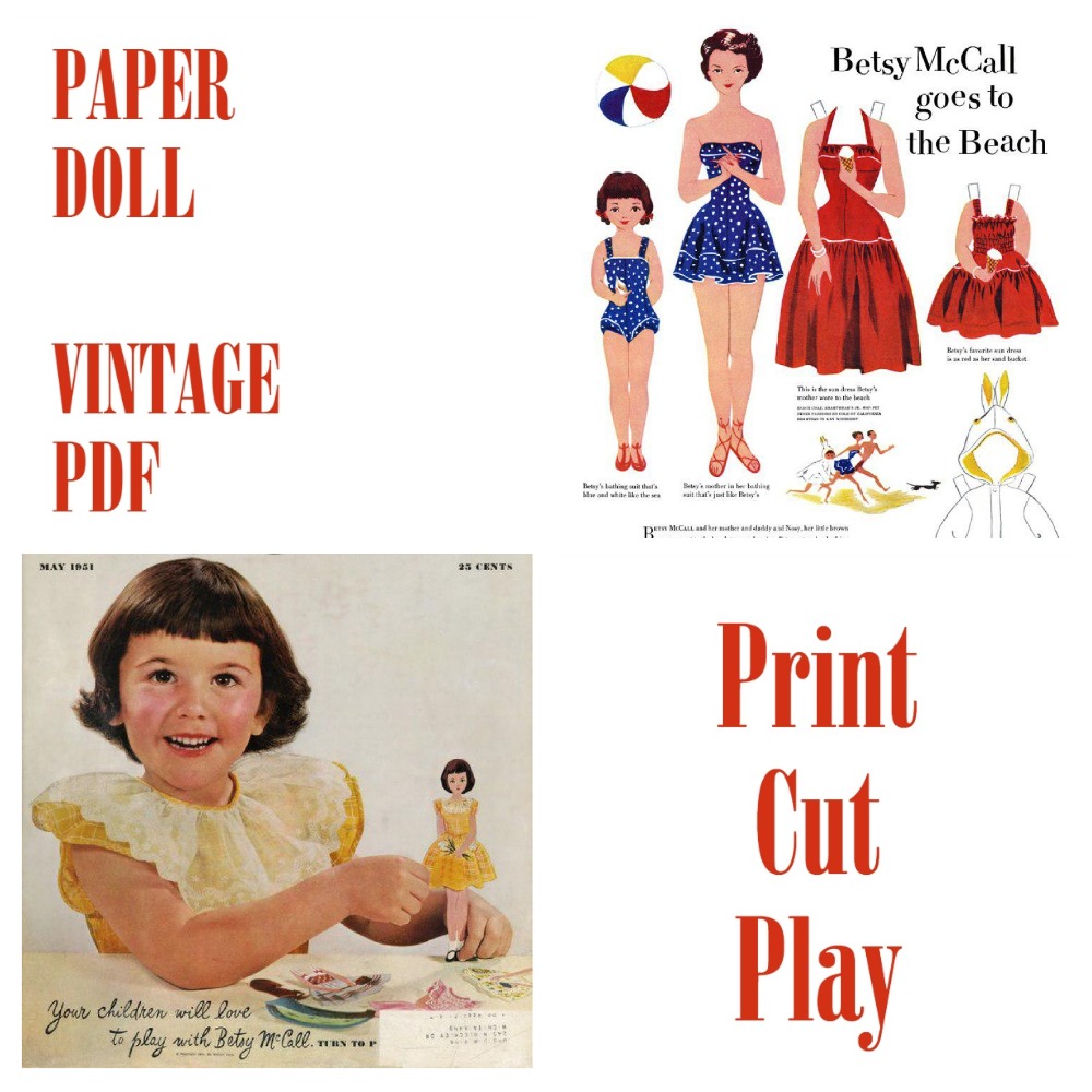 Digital | Vintage Paper Doll | Printable - Print - Cut - Pla | Inspire Uplift