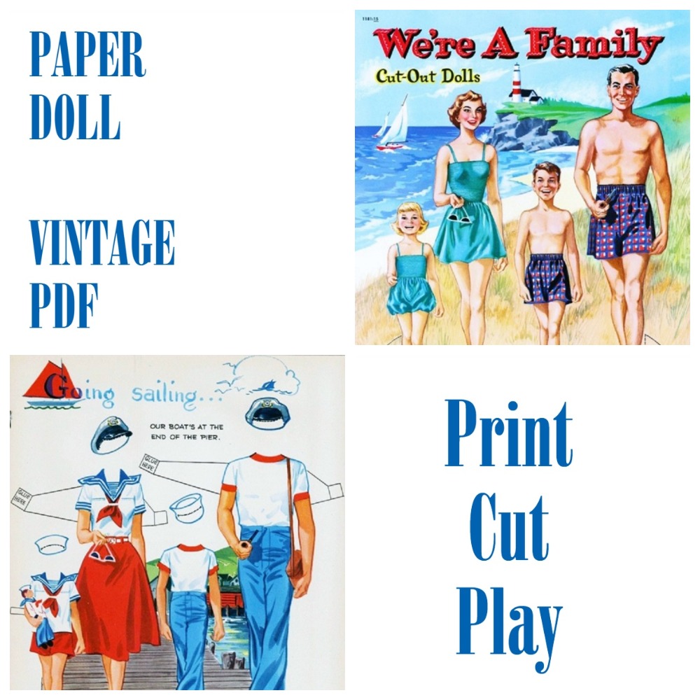 Digital | Vintage Paper Doll | Printable - Print - Cut - Pla | Inspire ...