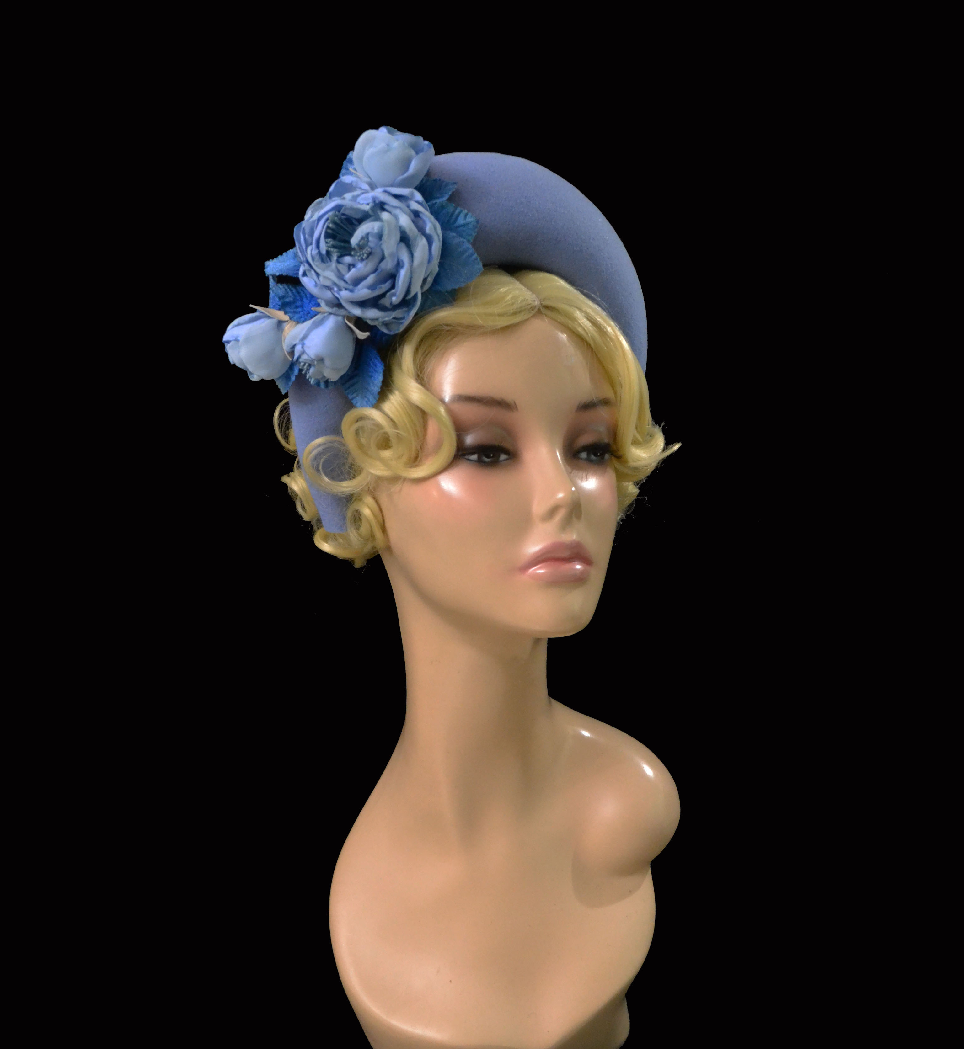 Sky Blue flower halo, halo headband ,blue fascinator, blue d - Inspire ...